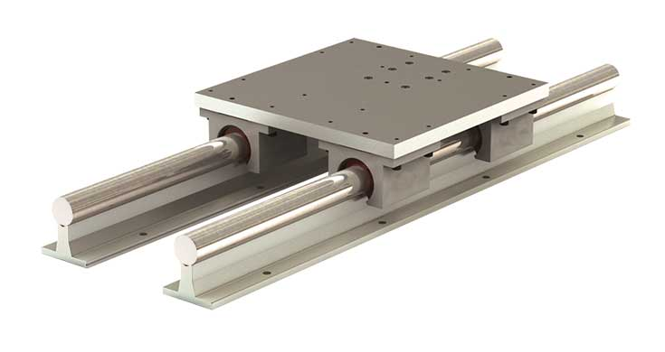 Plain Linear Bearing Guide RS-2400-024-000 Two 1 1/2" Steel Shafts on ...