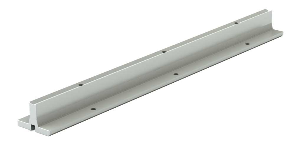 Support Rail for 3" Linear Shafts - Aluminum SR48PD-024.000-SL Pre-Dri ...